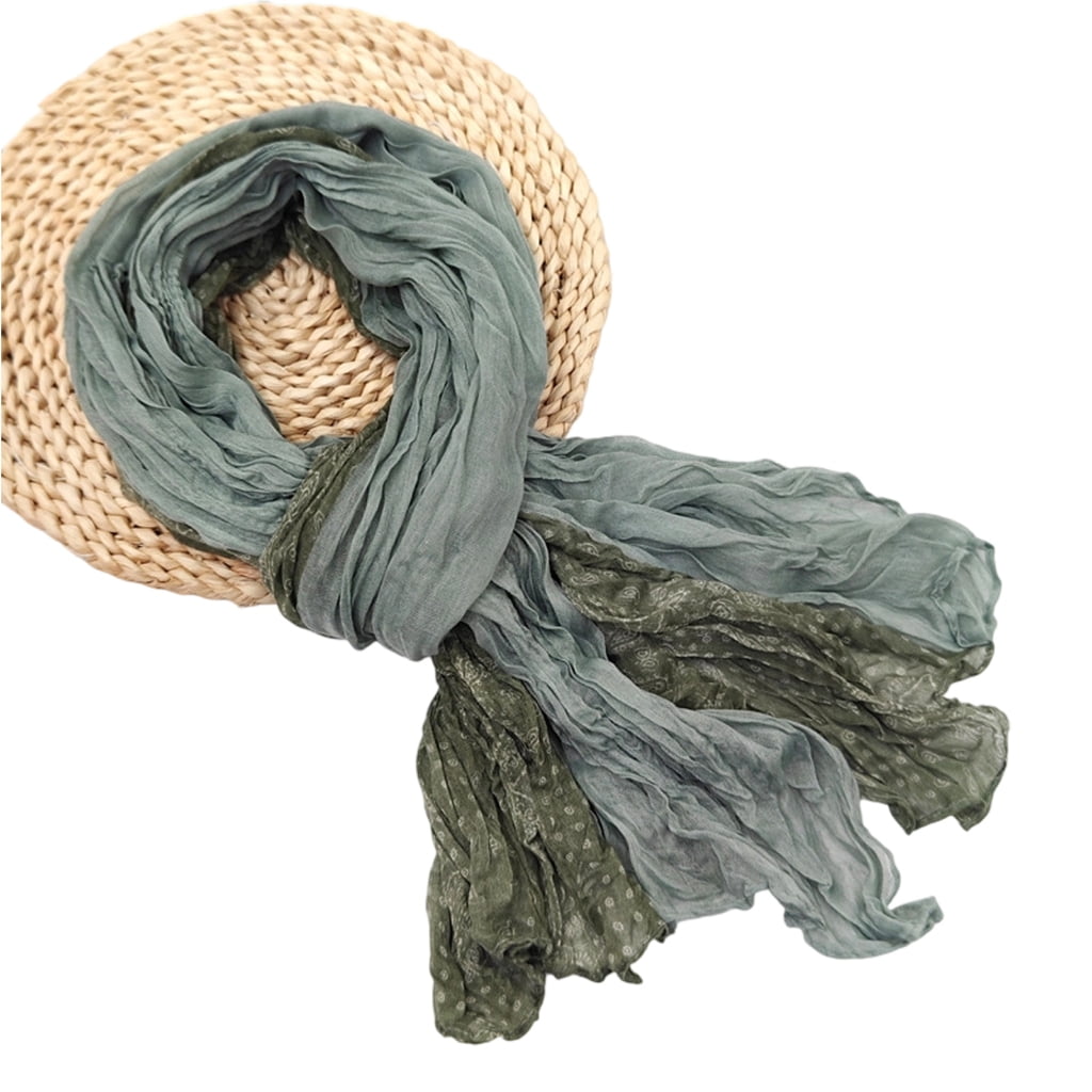 Aellinatey Stylish Pleated Scarf Wrinkle Texture Unisex Neck Accessory ...