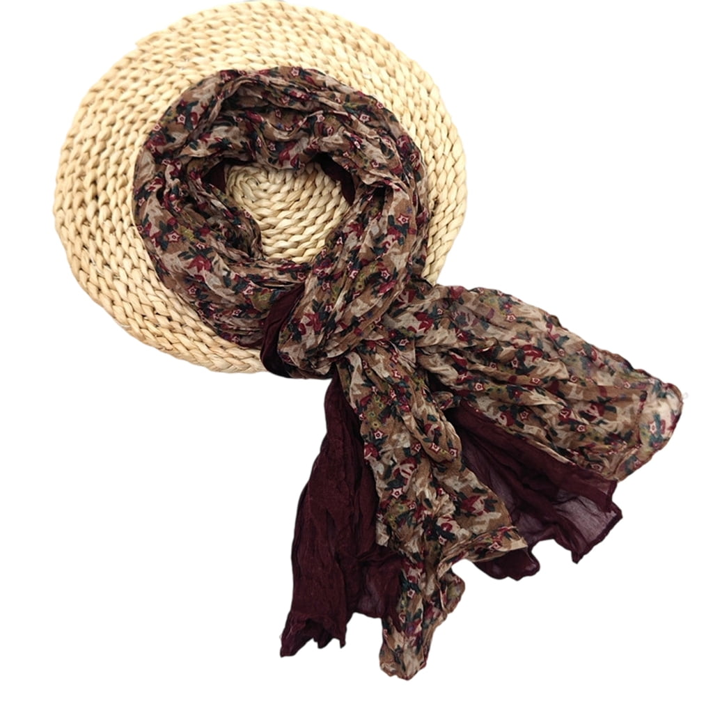 Aellinatey Stylish Pleated Scarf Wrinkle Texture Unisex Neck Accessory ...