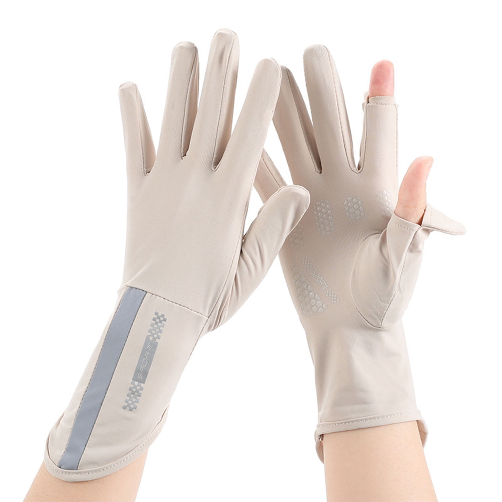 Aellinatey Sunblock Fingerless Gloves Women Non-slip UV for Protection ...