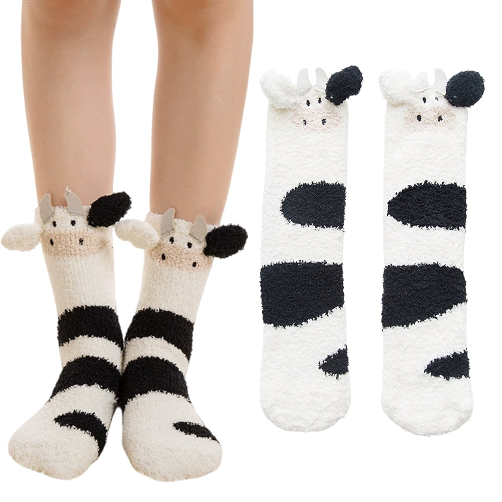 Aellinatey Thermal Long Socks Women Winter Thick Coral Fleece Soft ...