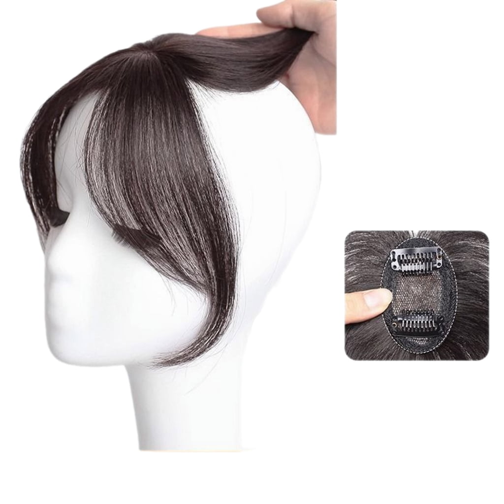 Aellinatey Toupee Replacement Fringe Toppers Flat Neat Hair Bangs for ...