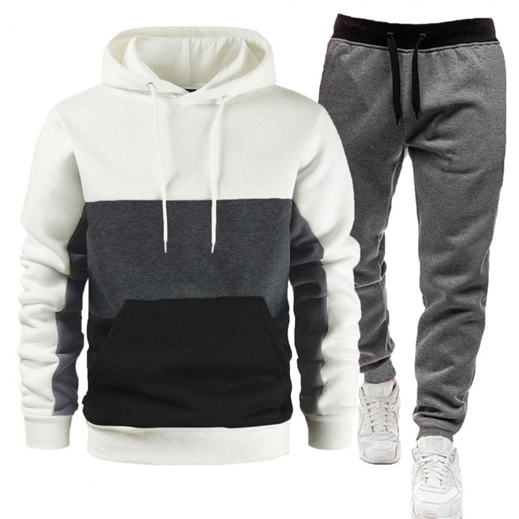 Aellinatey Track Suits Mens 2 Piece with Sweatpants Sets Casual Color ...
