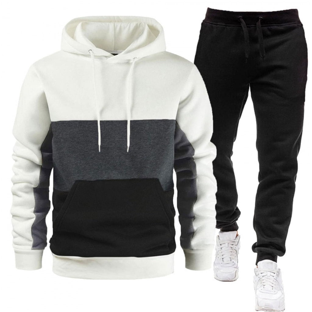 Aellinatey Track Suits Mens 2 Piece with Sweatpants Sets Casual Color ...