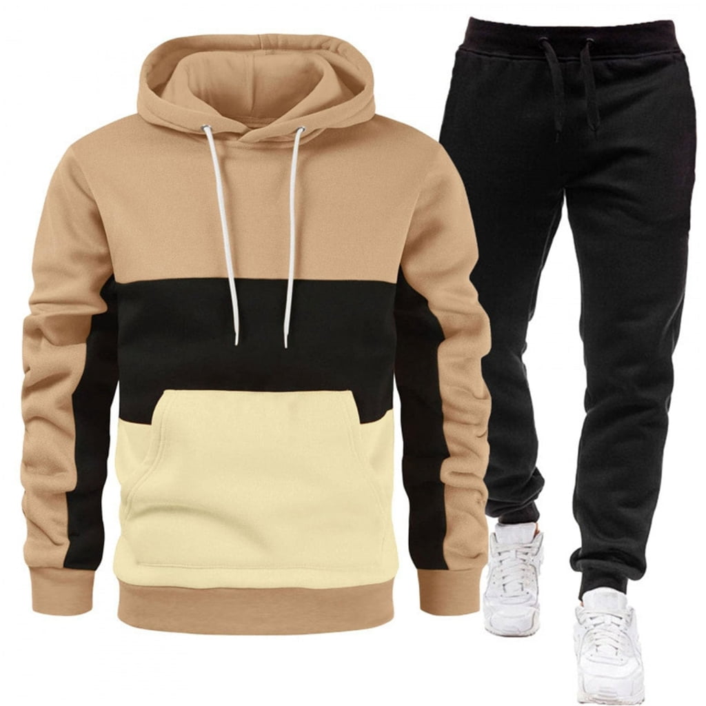 Aellinatey Track Suits Mens 2 Piece with Sweatpants Sets Casual Color ...