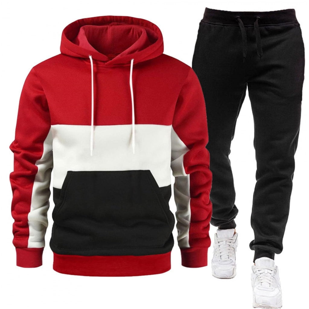 Aellinatey Track Suits Mens 2 Piece with Sweatpants Sets Casual Color ...