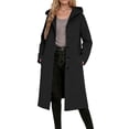 Aellinatey Trench Coat Women with Hood - Single Breasted Notched Lapel ...