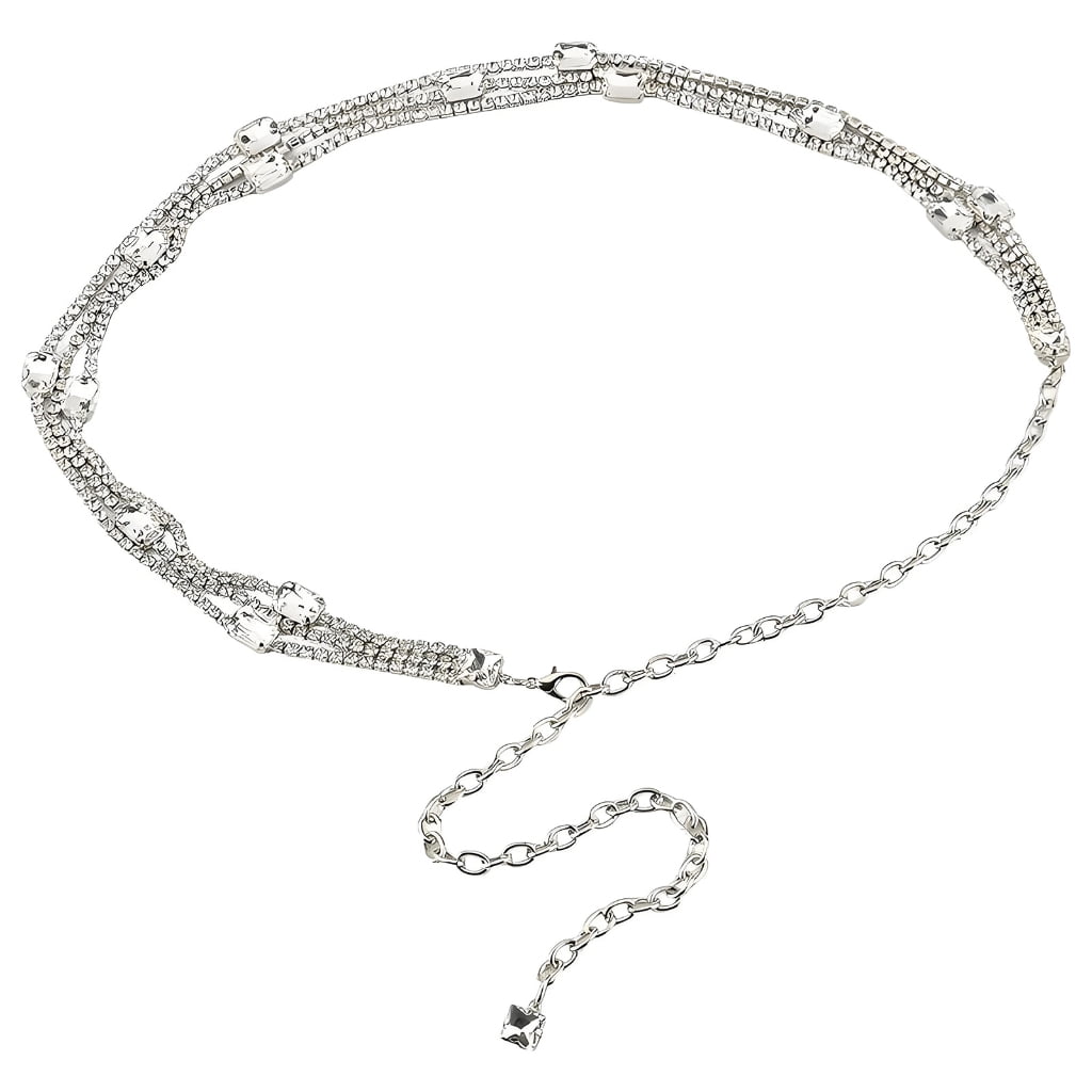 Aellinatey Trendy Layered Waist Chain Crystal Chain Belt For Various ...