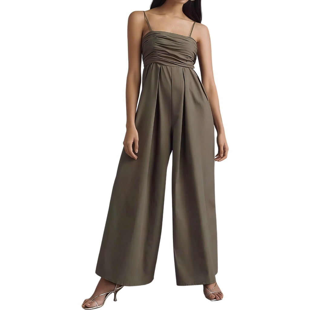 Aellinatey Trendy Solid Color Jumpsuit For Ladies Casual Office Wear ...