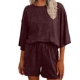 Aellinatey Two Piece Sets for Women Neck Short Sets Cap Sleeve ...
