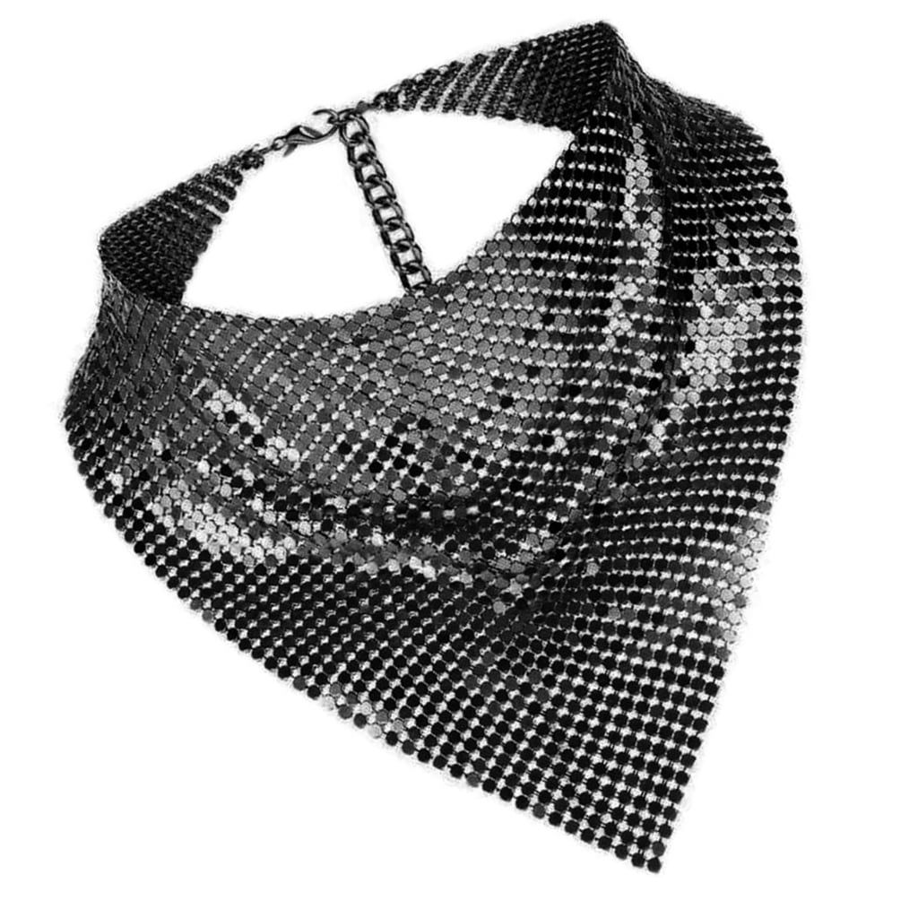 Aellinatey Unisex Metallic Neck Scarves Shimmering Neckerchief Club ...