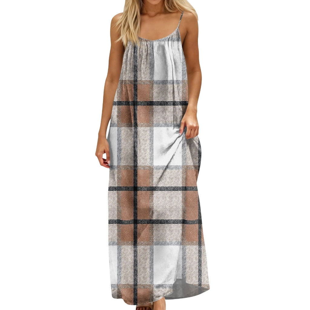 Aellinatey Women Backless Cami Dress, Summer Casual Sleeveless House ...