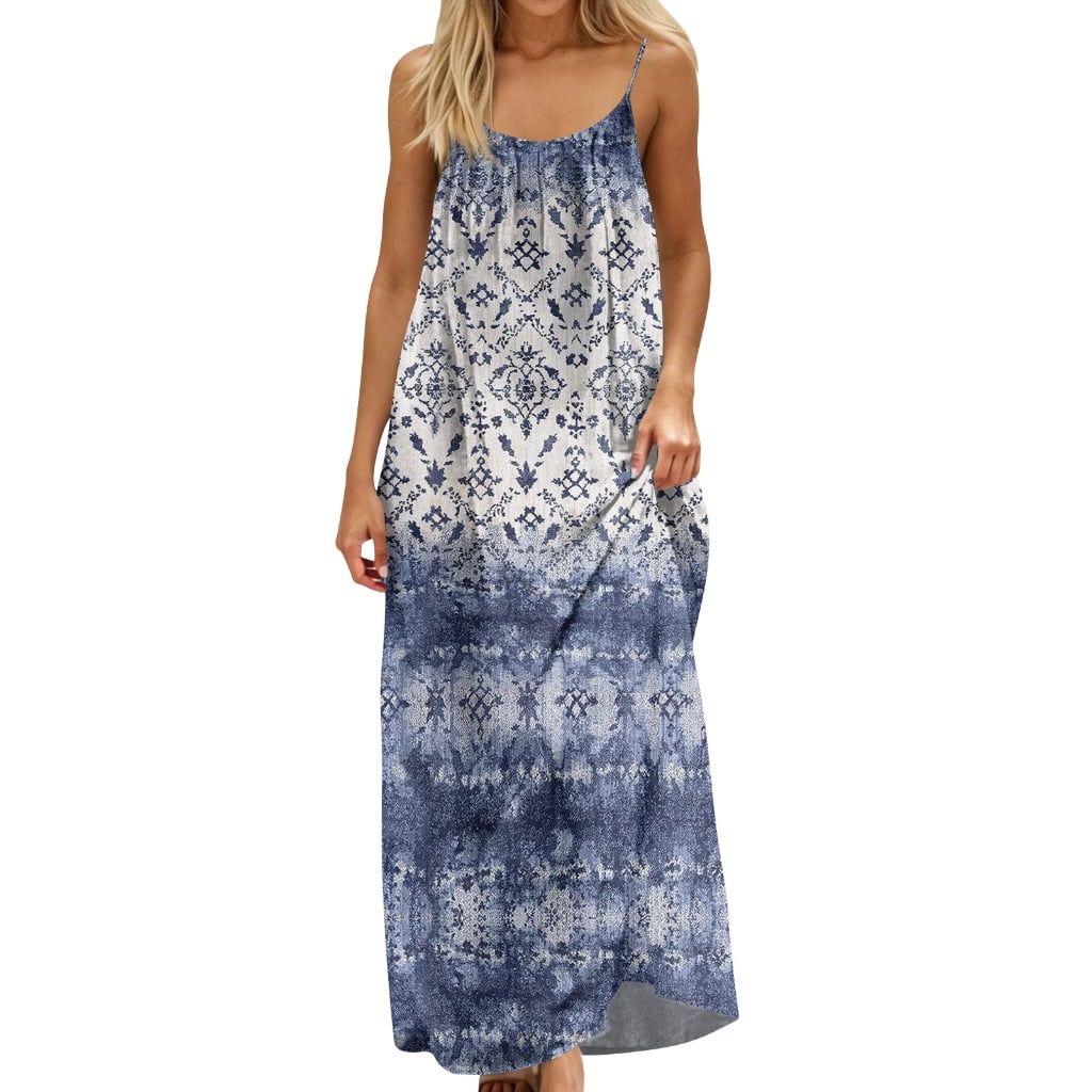 Aellinatey Women Backless Cami Dress, Summer Casual Sleeveless House ...