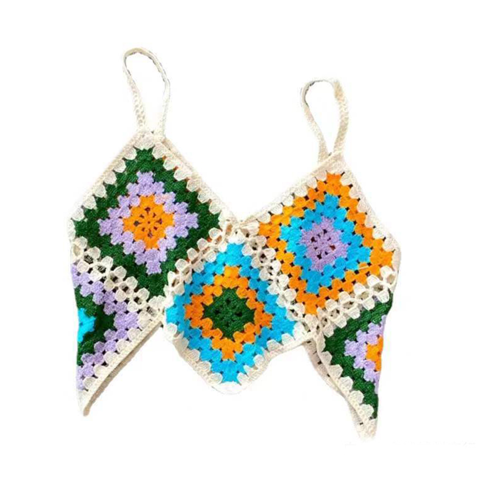 Aellinatey Women Boho Crochet Knit Sleeveless Camisole Multicolor ...