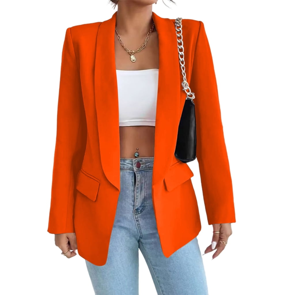 Aellinatey Women Business Casual Suit Open Front Lapel Collar Jackets ...