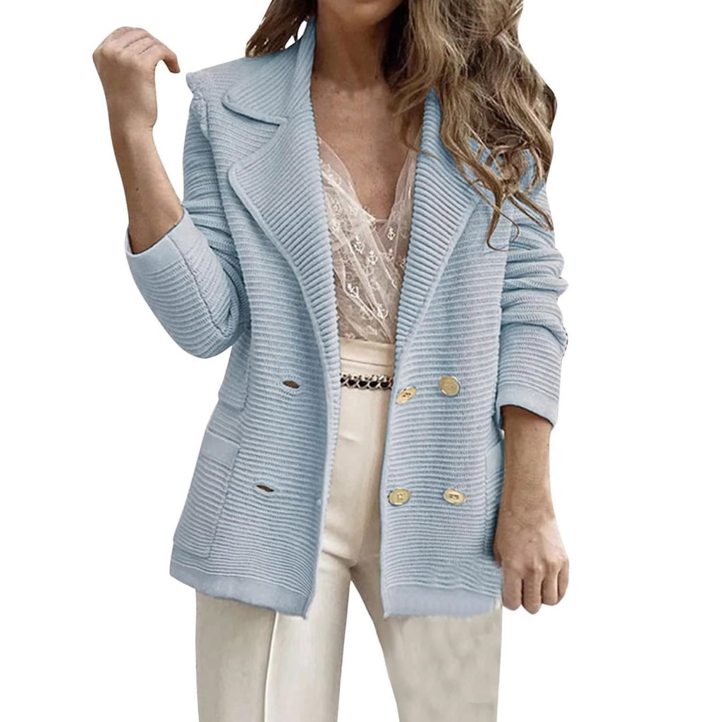 Aellinatey Women Business Jacket Women's Mid Length Double-breasted ...