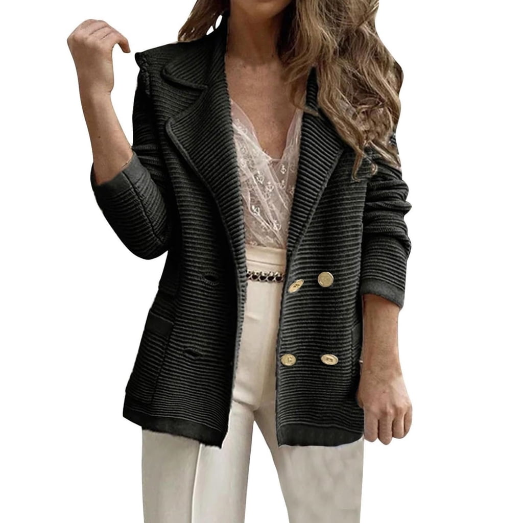Aellinatey Women Business Jacket Women's Mid Length Double-breasted ...