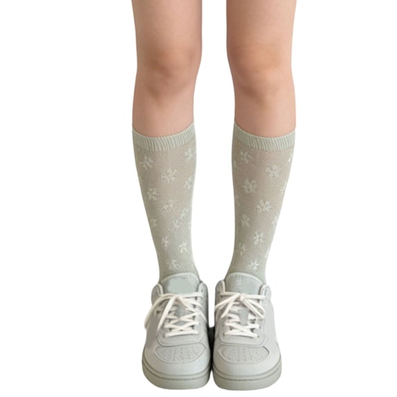Aellinatey Women Lace Fishnet Thigh High Stockings Mesh Fishnet Knee ...