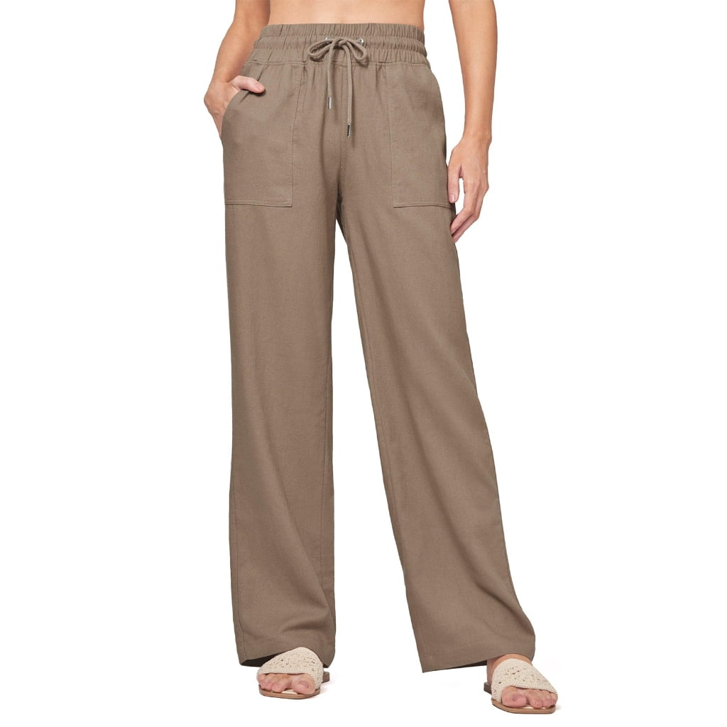 Aellinatey Women Linen Pants Wide Leg Casual Palazzo Pants Cotton Linen ...