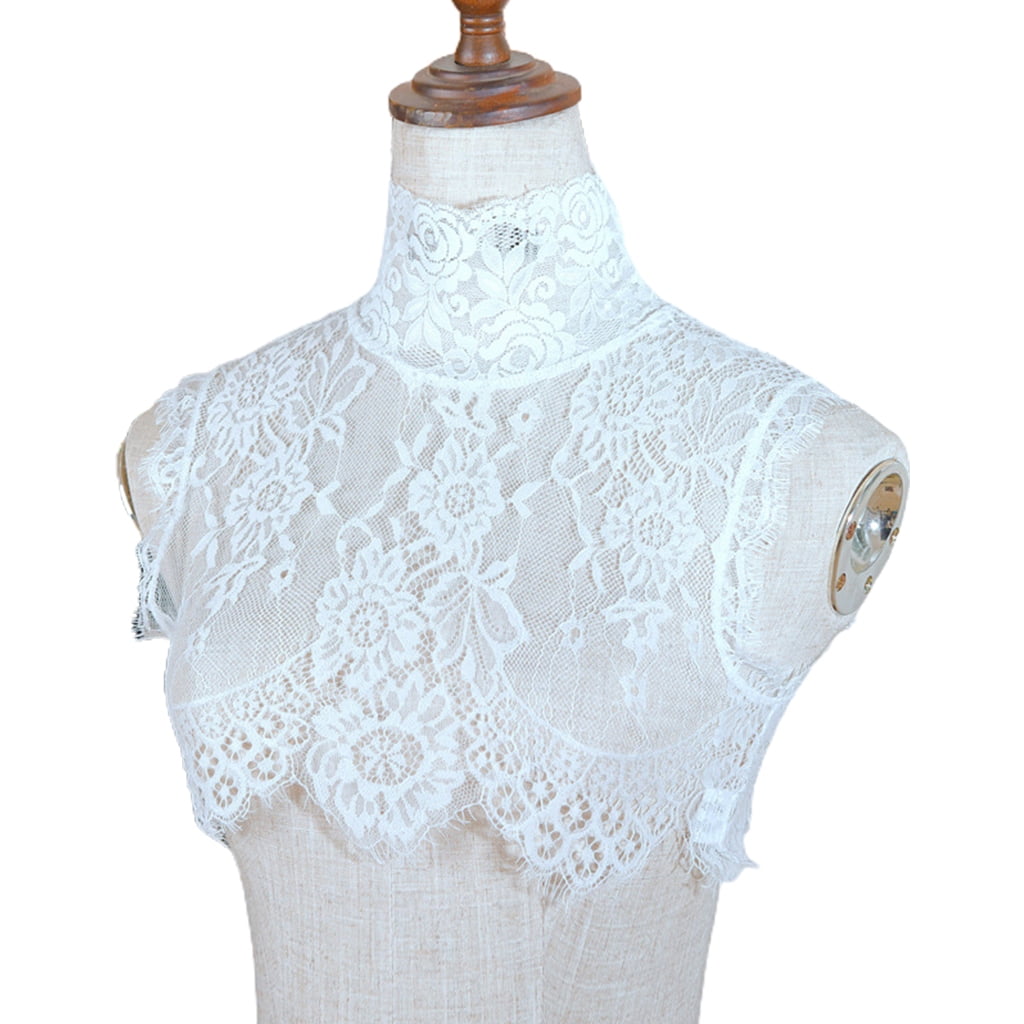 Aellinatey Women Retro French Neck Fake Collar Detachable Half Blouse ...