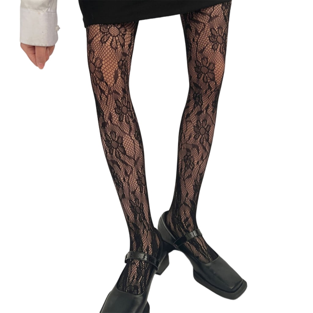 Aellinatey Women Sexy Sheer Fishnet Mesh Tights Sunflower Jacquard ...