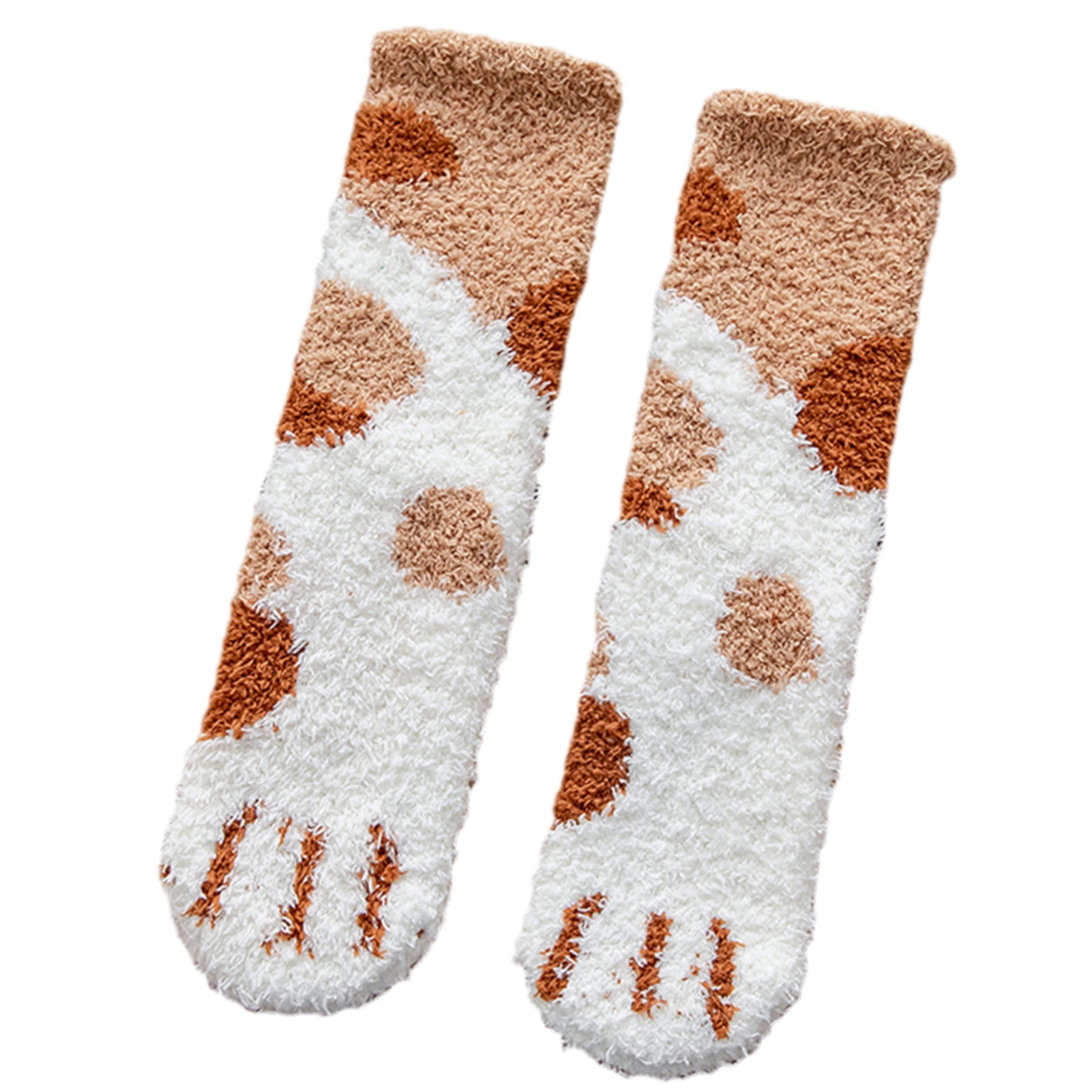 Aellinatey Women Winter Coral Velvet Fuzzy Slipper Socks with Non-Slip ...