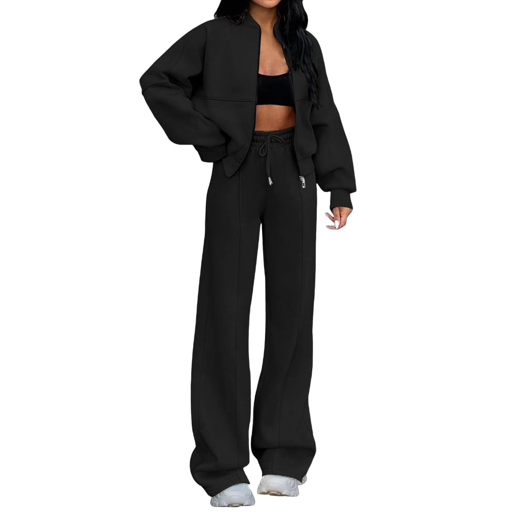 Aellinatey Women's Autumn Two-Piece Sports Suit Set: Long-Sleeved ...