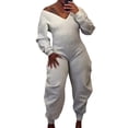 Aellinatey Women's Casual Jumpsuit, Sexy V-neck Off-shoulder Long ...