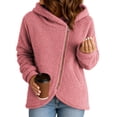 Aellinatey Women's Coat Zipper Fleece Hoodie Fall Winter Keep Warm ...