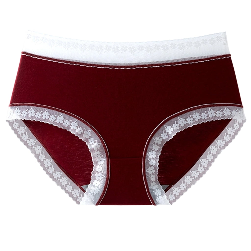 Aellinatey Women's Cotton Underwear Red Comfort Soft Breathable Briefs ...