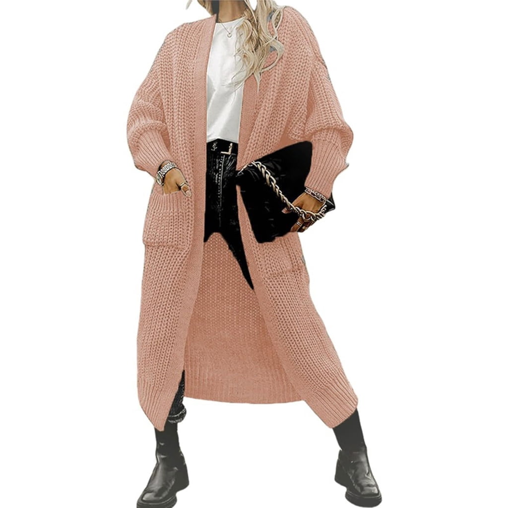 Aellinatey Women's Fashion Knitted Long Cardigan Sweater Casual Long ...