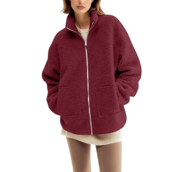 Aellinatey Women's Fleece Jacket Zip Up 2 in 1 Baby Wearing Winter Coat ...