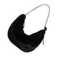 Aellinatey Women’s Fuzzy Moon Shape Crossbody Bag Soft Faux Furs Winter ...