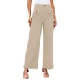 Aellinatey Women's High Waist Wide Leg Stretch Pants Formal Business ...