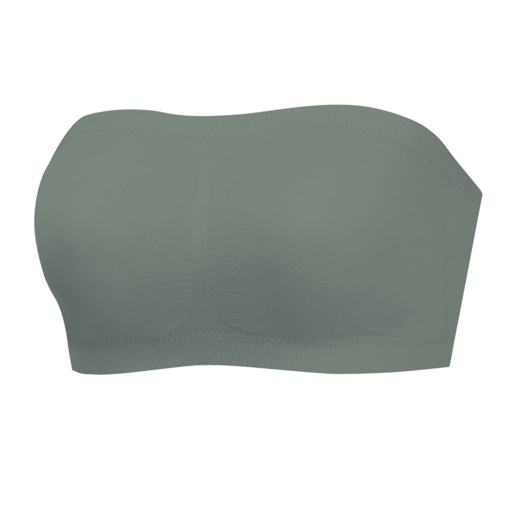 Aellinatey Women's Invisible Nylon Strapless Bra Padded Lift Wireless ...