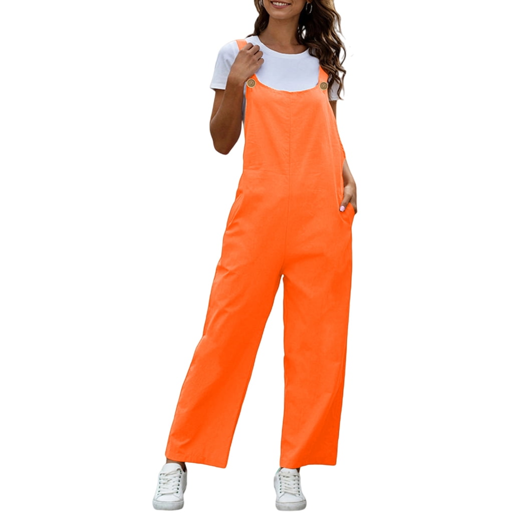 Aellinatey Women's Jumpsuit Adjustable Straps For Comfort Wide Leg ...