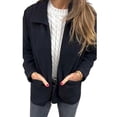 Aellinatey Women's Knitted Jacket with Zipper and Pockets,Womens Fuzzy ...