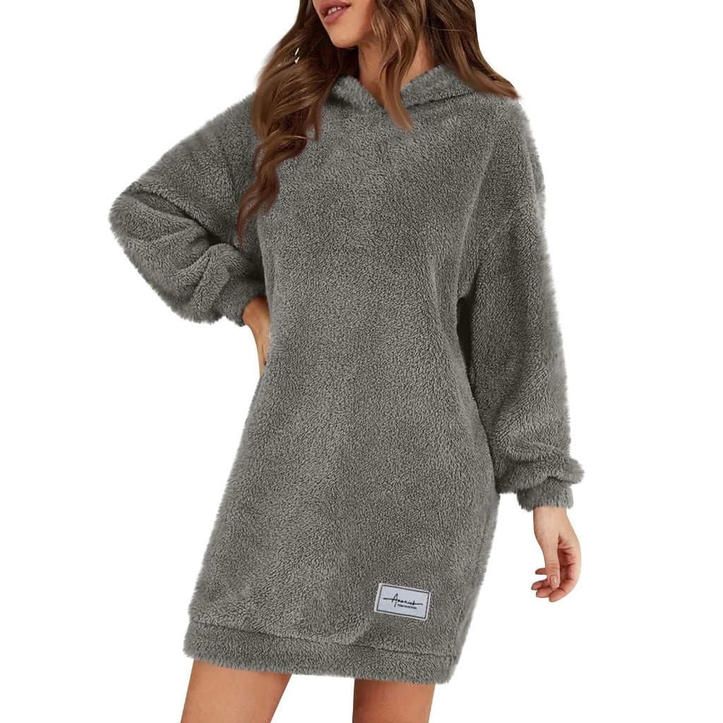Aellinatey Women's Oversized Sports Fluffy Soft Casual Winter Long ...