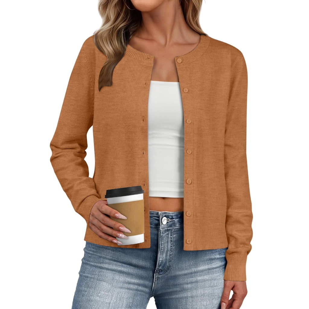 Aellinatey Women's Short Cardigan Sweater, Lightweight Autumn Short ...