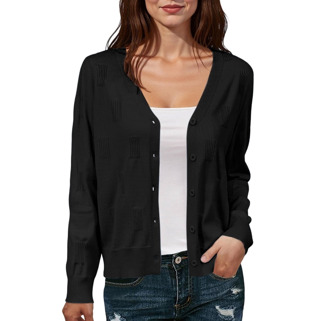 Aellinatey Women's Soft Cropped Cardigan Casual Lightweight Shrug ...