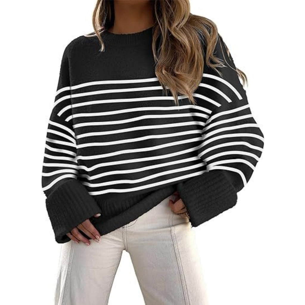 Aellinatey Women's Sweaters Long Sleeve Fuzzy Knit Casual Chunky ...
