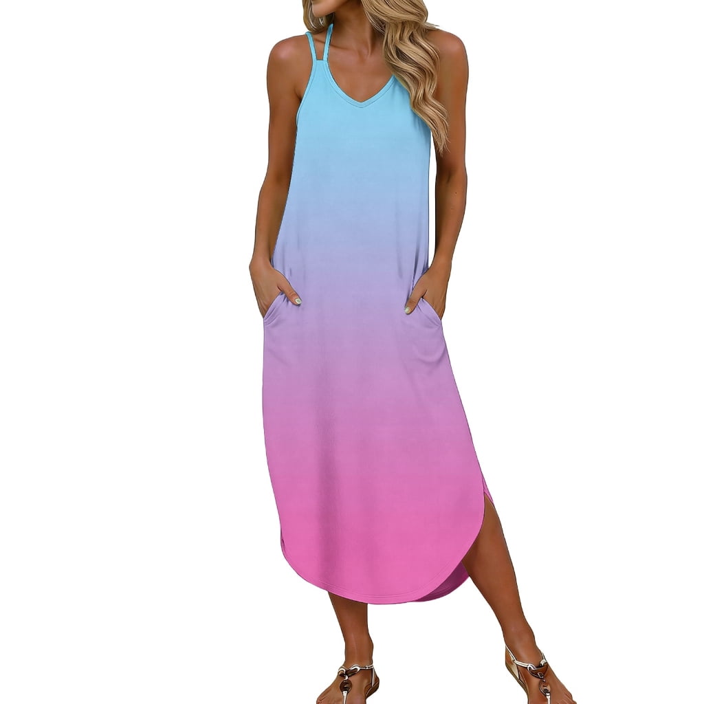 Aellinatey Women's Swimsuit Beach Cover Up Dress V Neck Swimwear A Line ...