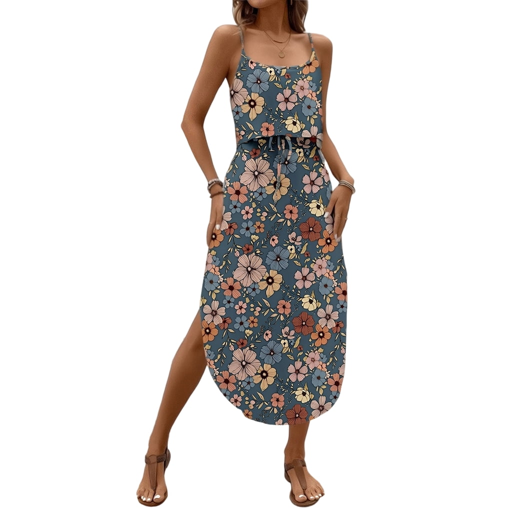 Aellinatey Women's Tie-Dye Dress, Length Beach Dress, Vacation Wear ...