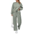Aellinatey Women's Two-Piece Autumn Sweatshirt and Wide-Leg Pants Home ...