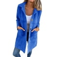 Aellinatey Women’s Winter Cozy Fuzzy Mid Coat Casual Long Sleeve Button ...