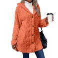 Aellinatey Women's Wool Jacket Button-Down Jacket Hooded Side-Open ...