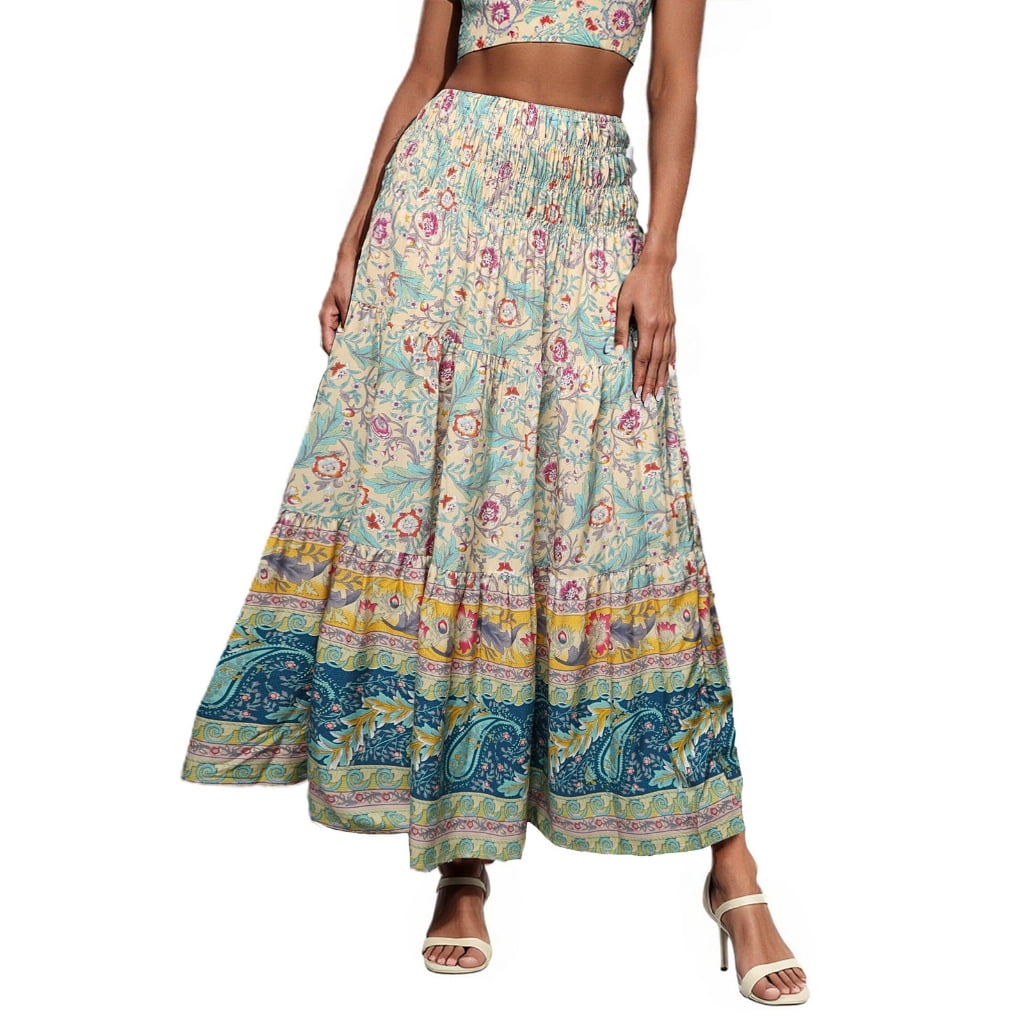 Aellinatey Women's long dress, fashionable bohemian , trendy floral A ...