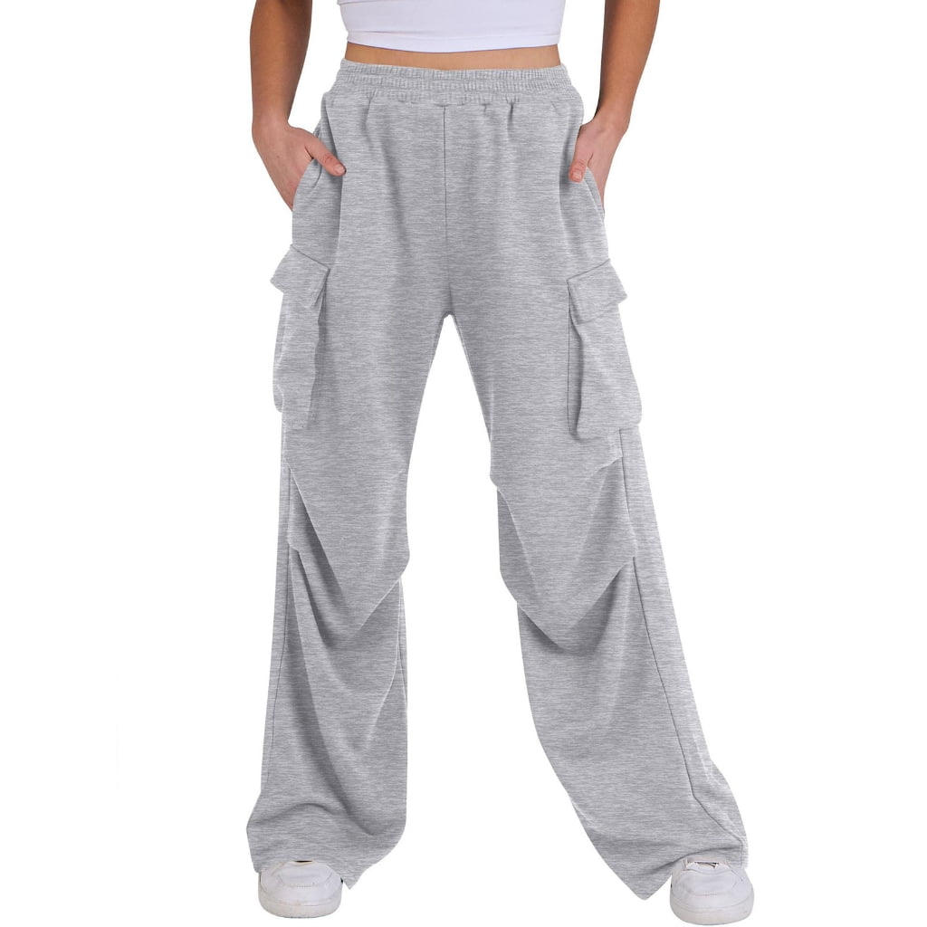 Aellinatey Women's loose-fitting wide-leg high-waisted jogging pants ...