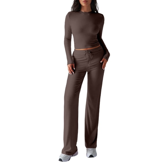Aellinatey Women's two-piece autumn long-sleeved wide-leg women's two ...