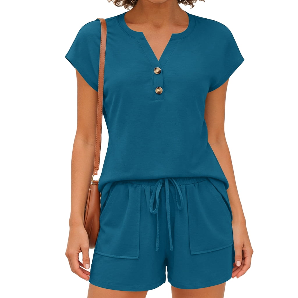 Aellinatey Womens 2 Piece Short Sets Spring Beach Airport Travel ...