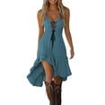 Aellinatey Womens Dresses Vintage Cowgirl Dress Casual Sleeveless ...